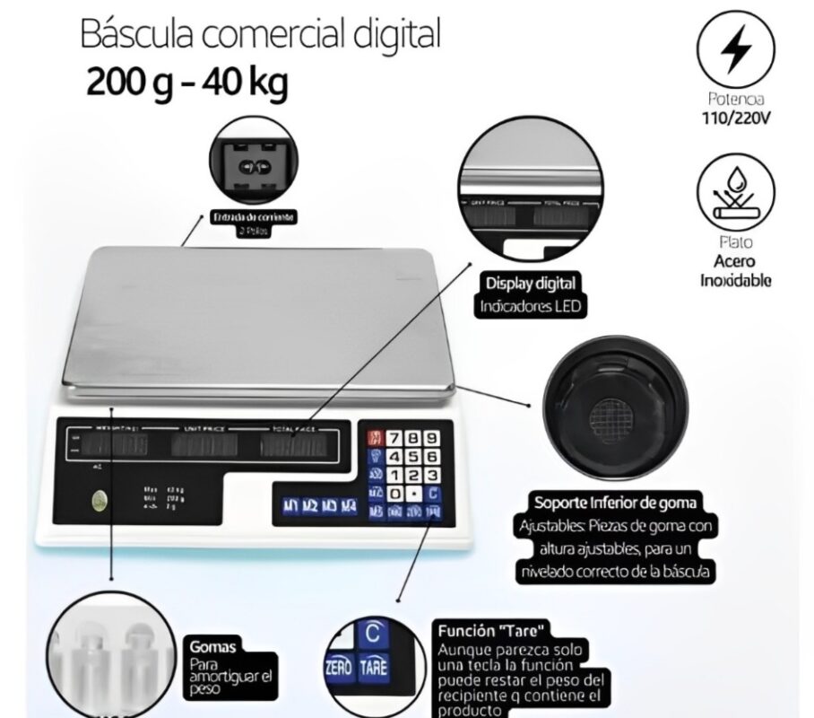 Pesa Digital De Negocio Hasta 40 Kilos Todoelectroofertas
