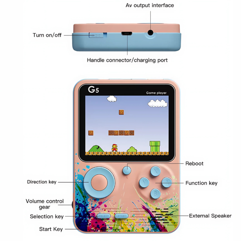 Mini Consola G5 con 500 Juegos Clásicos - todoelectroofertas