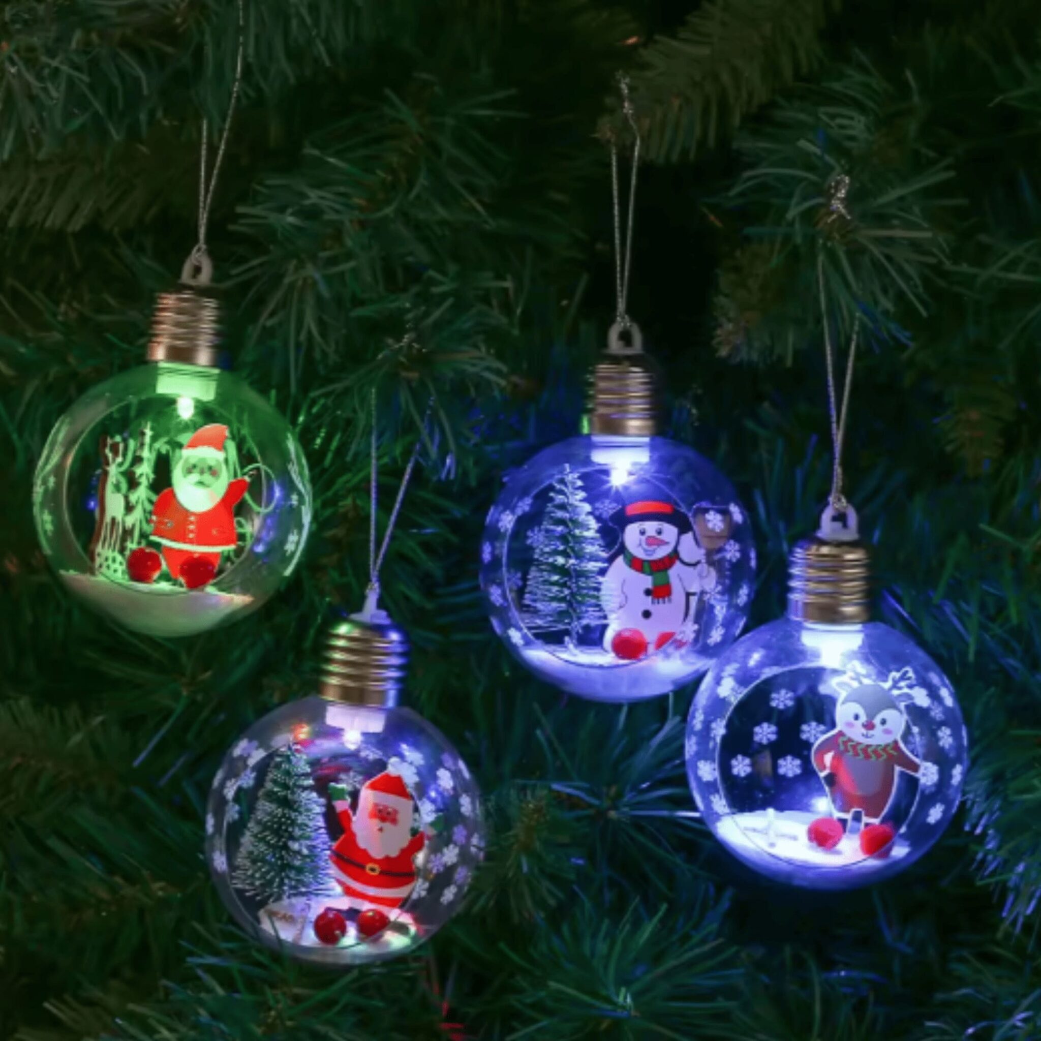 Esfera Navideña Multicolor con Luz Led a Pilas - todoelectroofertas