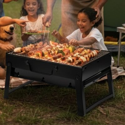 Mini Parrilla de Mesa Plegable Portátil a Carbón BBQ - todoelectroofertas